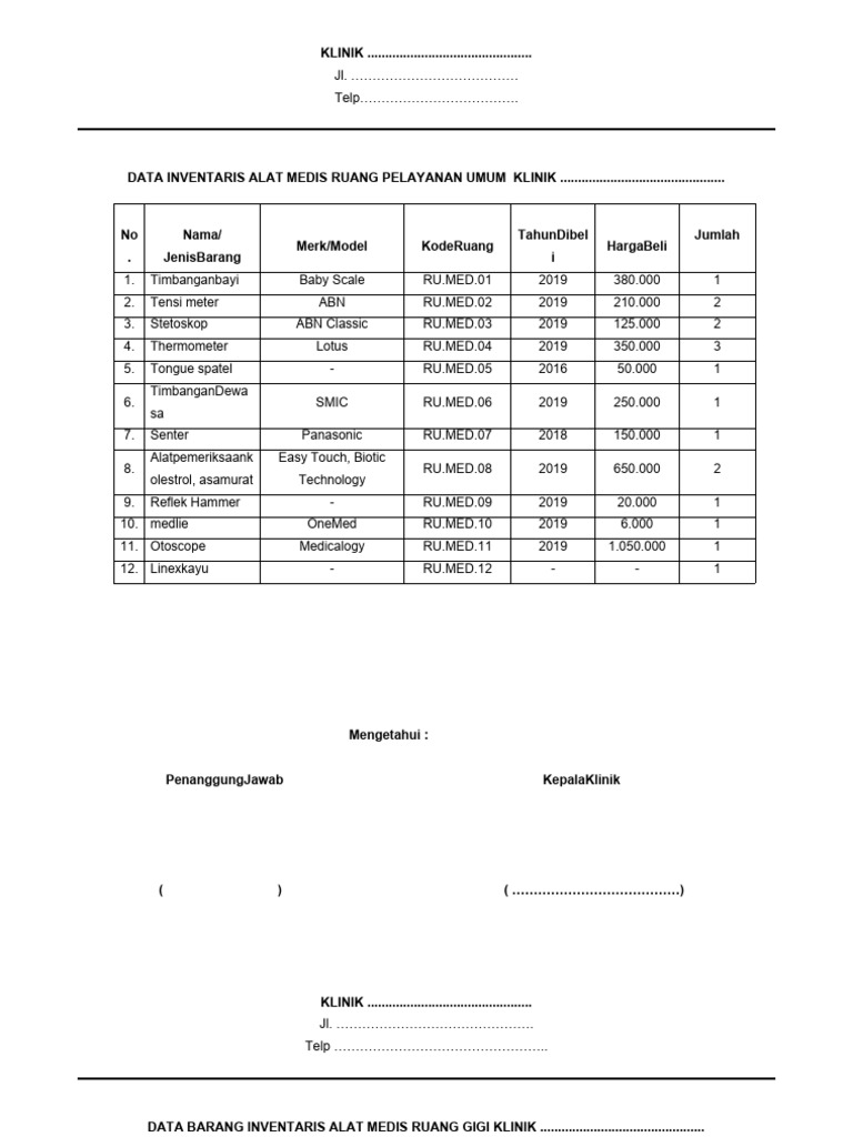 Data Inventaris Barang Medis e | PDF