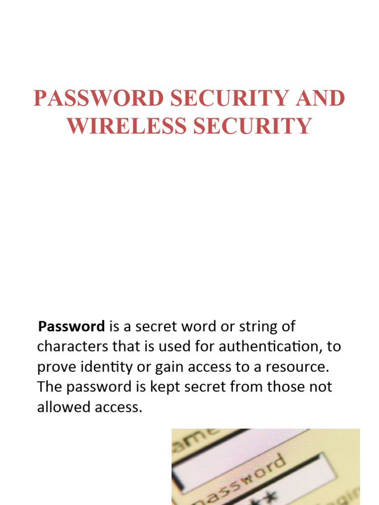 Password Security and Wireless Security | PDF | Password | Cybercrime