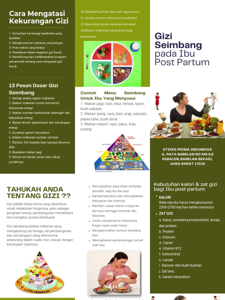 Leaflet-Gizi Ibu Post Partum 1 PDF | PDF