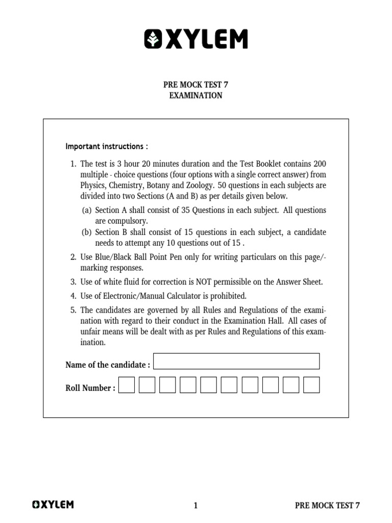 Pre Mock 7 | PDF | Acid | Chemical Compounds