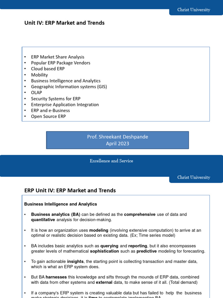 ERP Unit - 4 ERP Market and Trends April 2023 | PDF | Customer Relationship Management ...