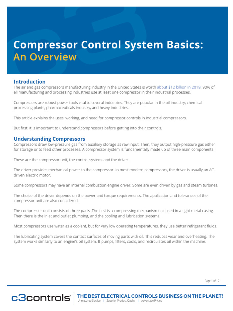 C3controls Whitepaper Compressor Control System Basics | PDF | Electric ...