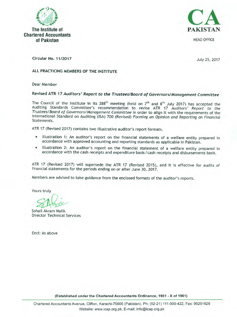 Circular 11 of 2017 ATR 17 Revised 2017 | PDF