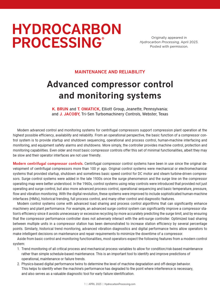 Advanced Compressor Control and Monitoring Systems Hydroproc Apr23 | PDF | User Interface | Internet