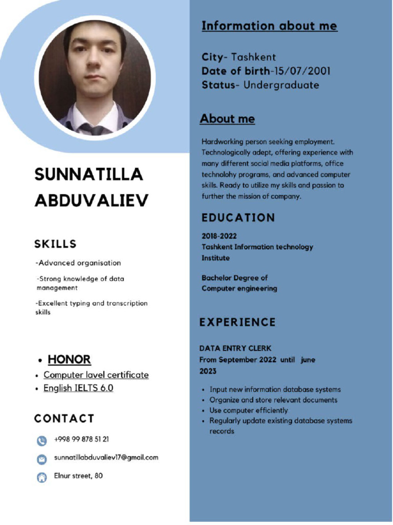 Resume For Upwork Pdf