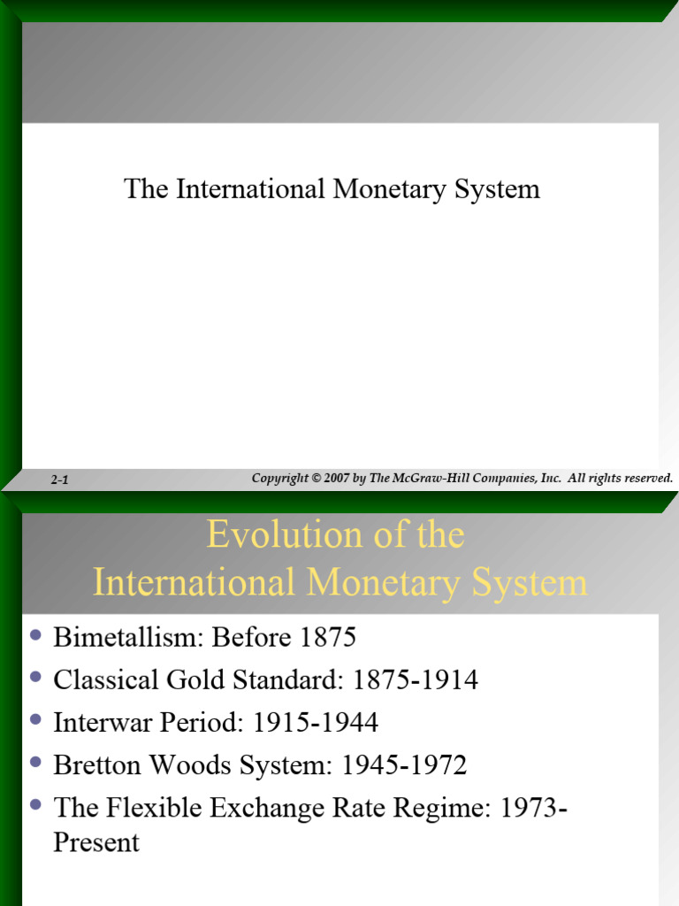 The International Monetary System | PDF | Exchange Rate | Floating ...
