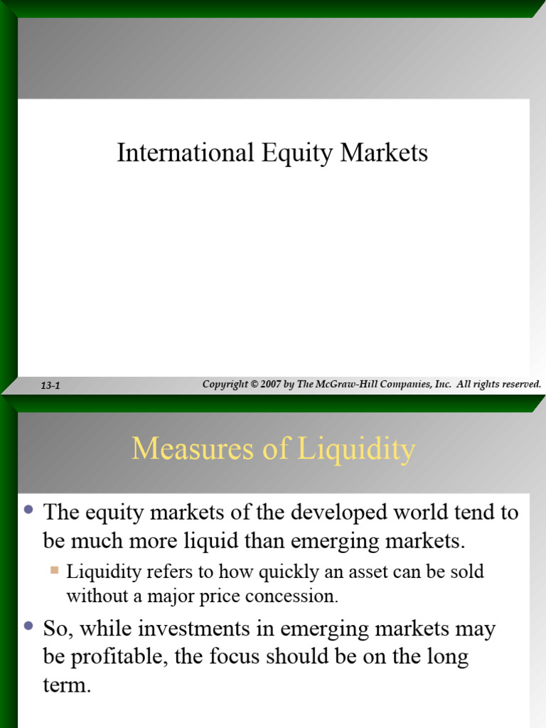 International Equity Markets | PDF | American Depositary Receipt | Stocks