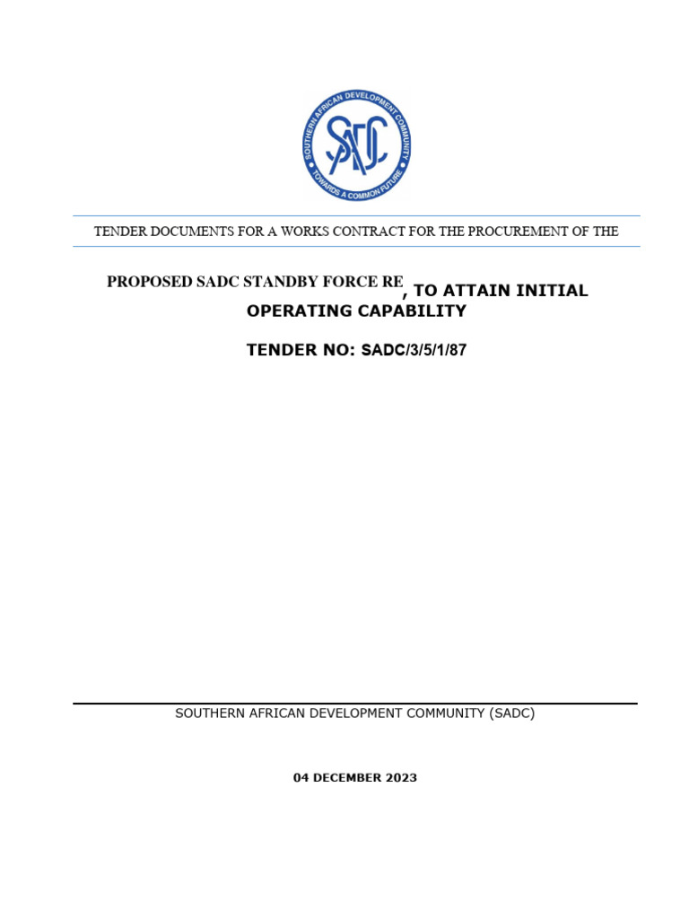 RASESA - Tender Information and Contract Data - PC 04.12.2023 | PDF ...
