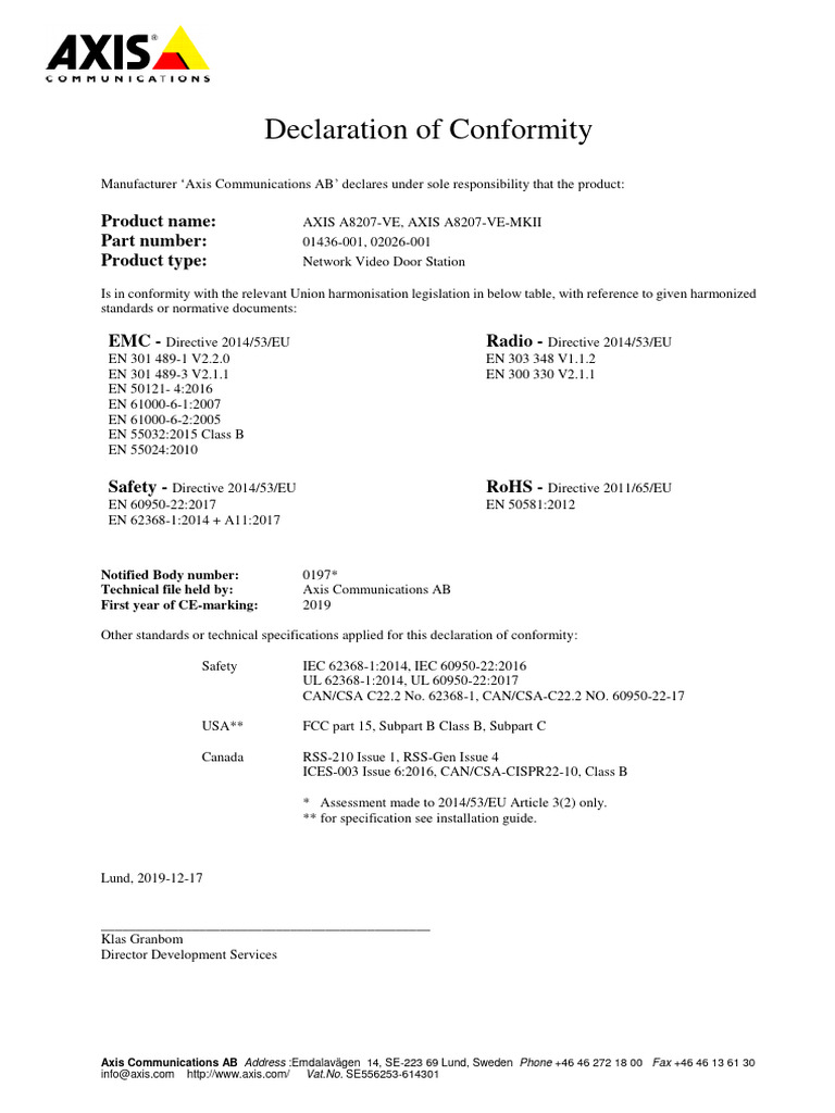Axis DOC Video Interfon | PDF | Business | Computers