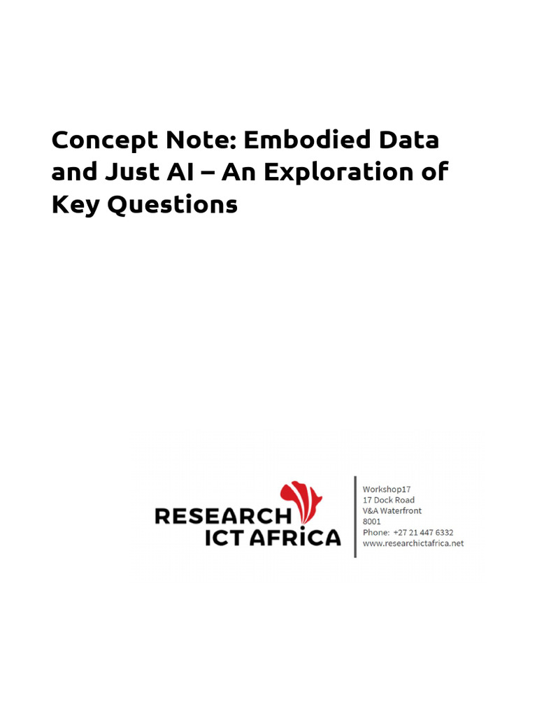 Concept Note Embodied data JustAI PDF Artificial Intelligence