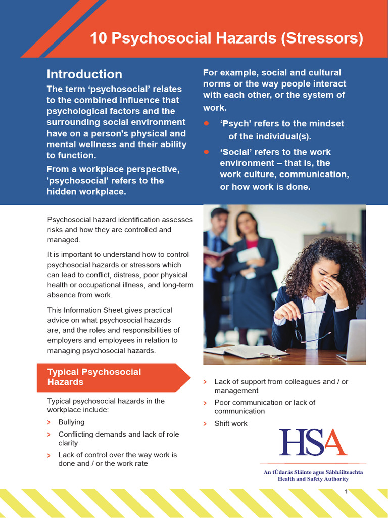 Managing Psychosocial Hazards in The Workplace 2023 | PDF ...