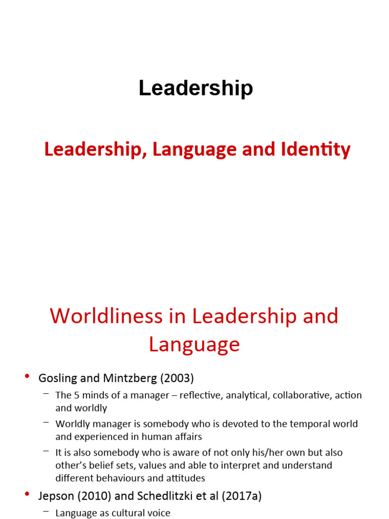 Leadership, Language, and Identity | PDF | Leadership | Identity ...