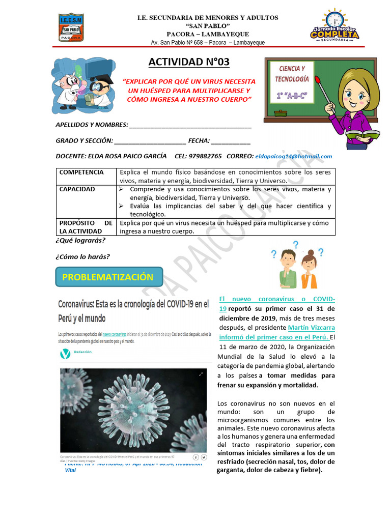 Ct-Actividad 3 | PDF | Virus | Biología Celular)