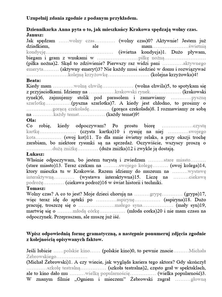 Ćwiczenia Biernik L. P. | PDF