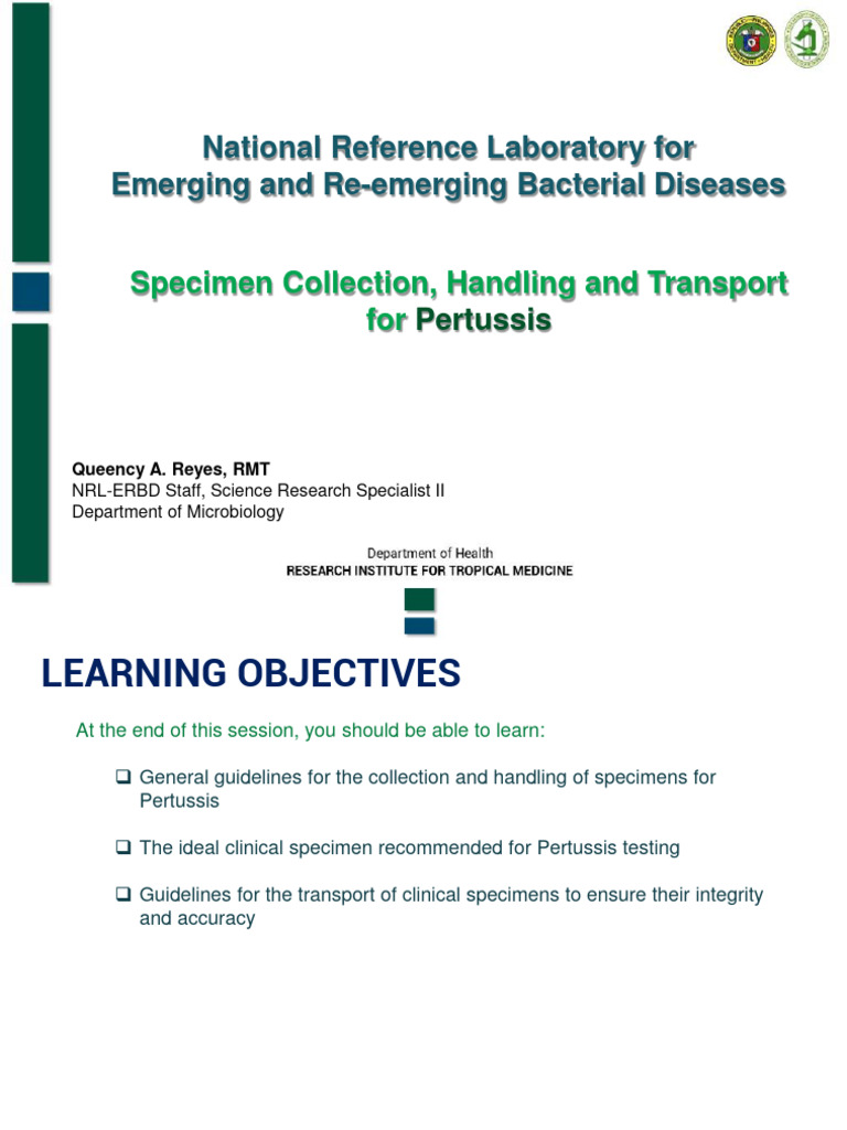 NRL ERBD - Pertussis - Specimen CollectionHandling and Transport | PDF ...