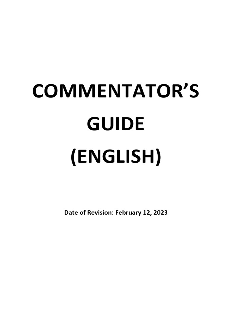 Commentator's Guide (English) - r5 | PDF | Mass (Liturgy) | Lord's Prayer
