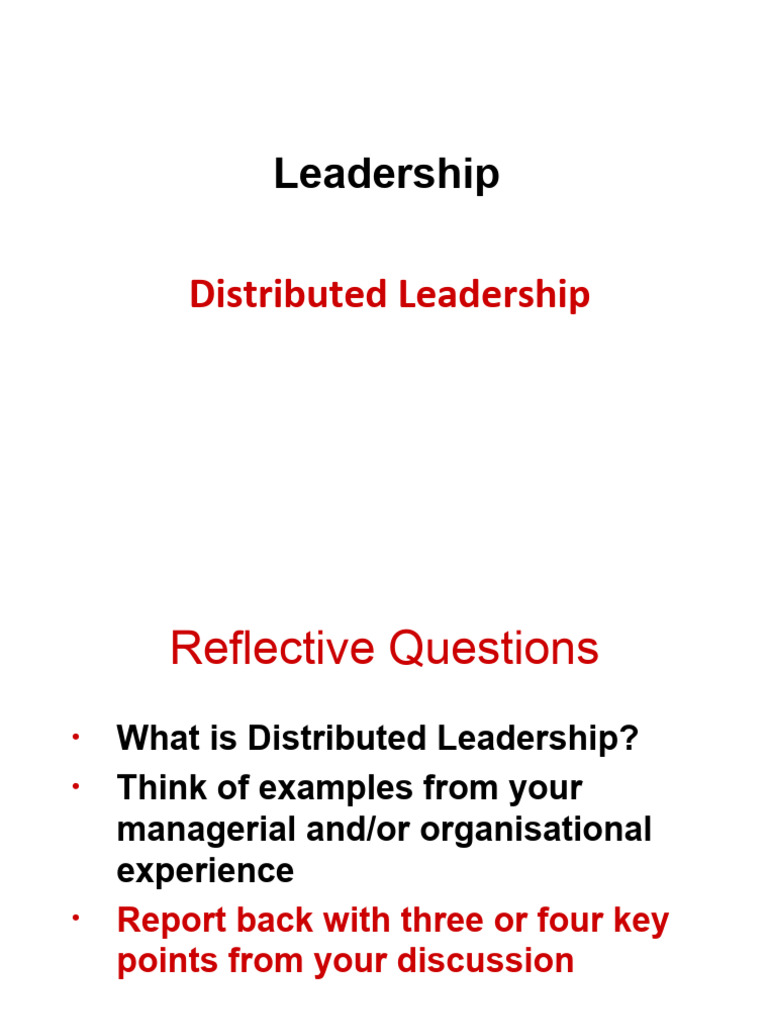 Distributed Leadership | Download Free PDF | Leadership | Social Psychology