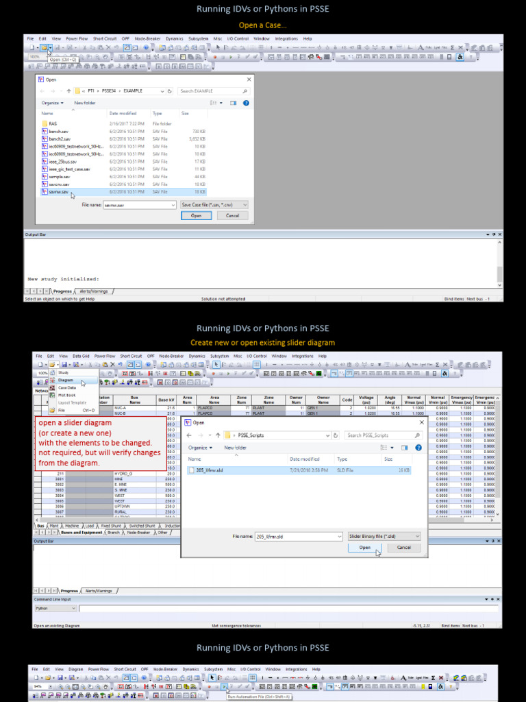 PSSE Script Execution Guide | PDF | Technology & Engineering