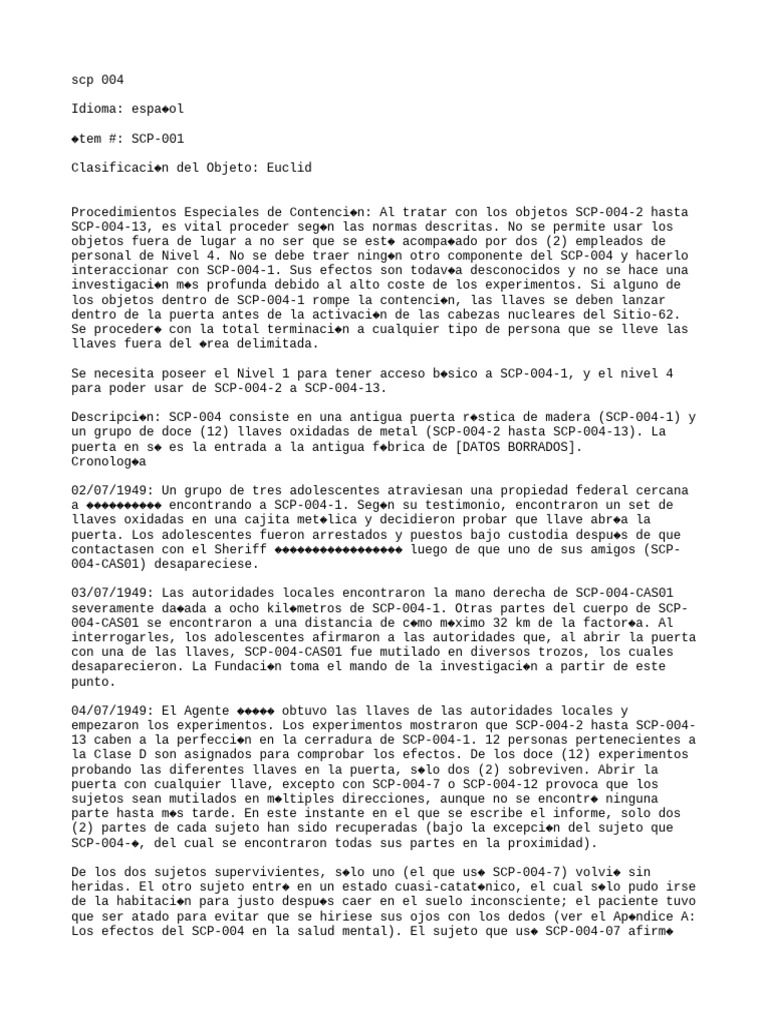SCP 004 | PDF