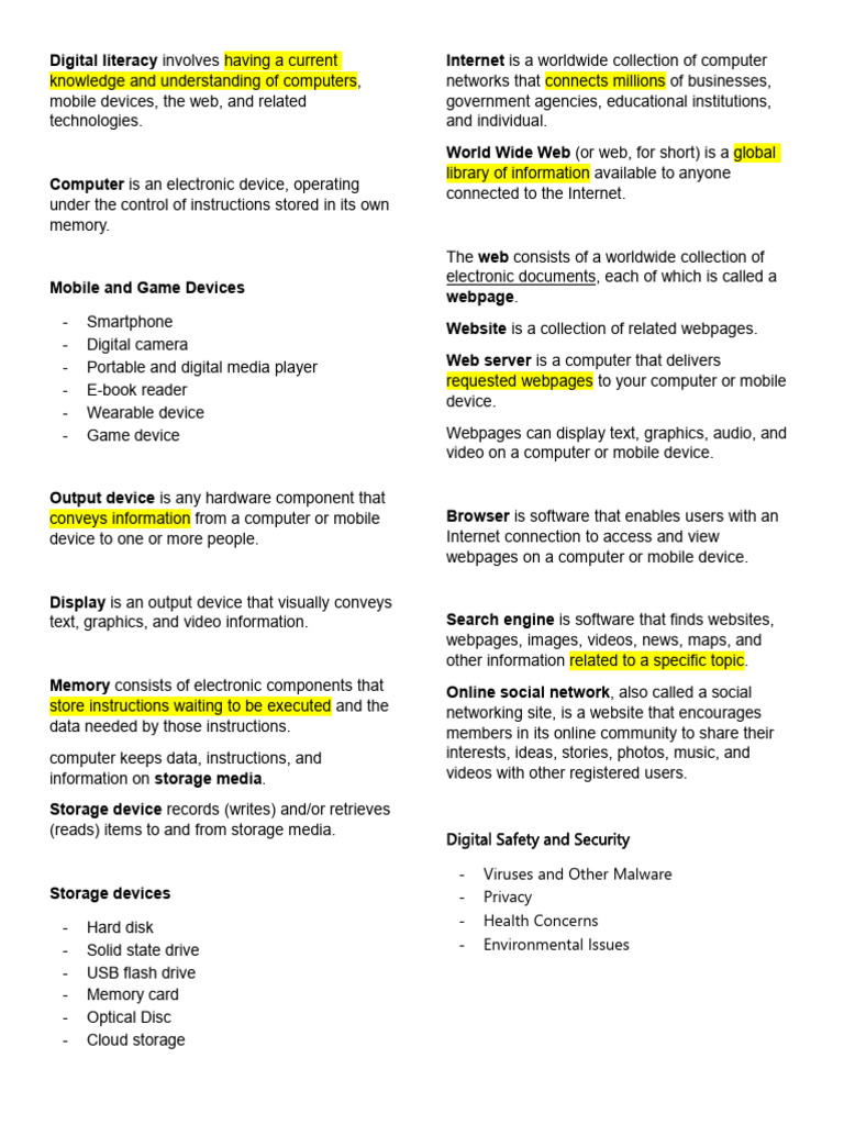 Intro To Computing Mod 1 Reviewer | PDF | World Wide Web | Internet & Web