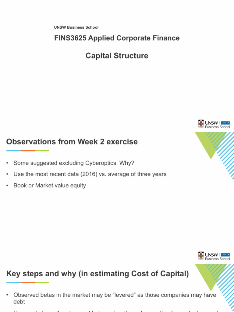 Week 3 Lecture Slides | PDF | Capital Structure | Equity (Finance) Week 3 Lecture Slides | PDF | Capital Structure | Equity (Finance)