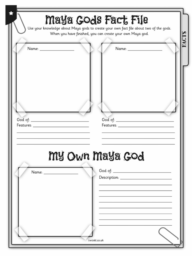 Activity Sheet Maya Gods Fact File | PDF