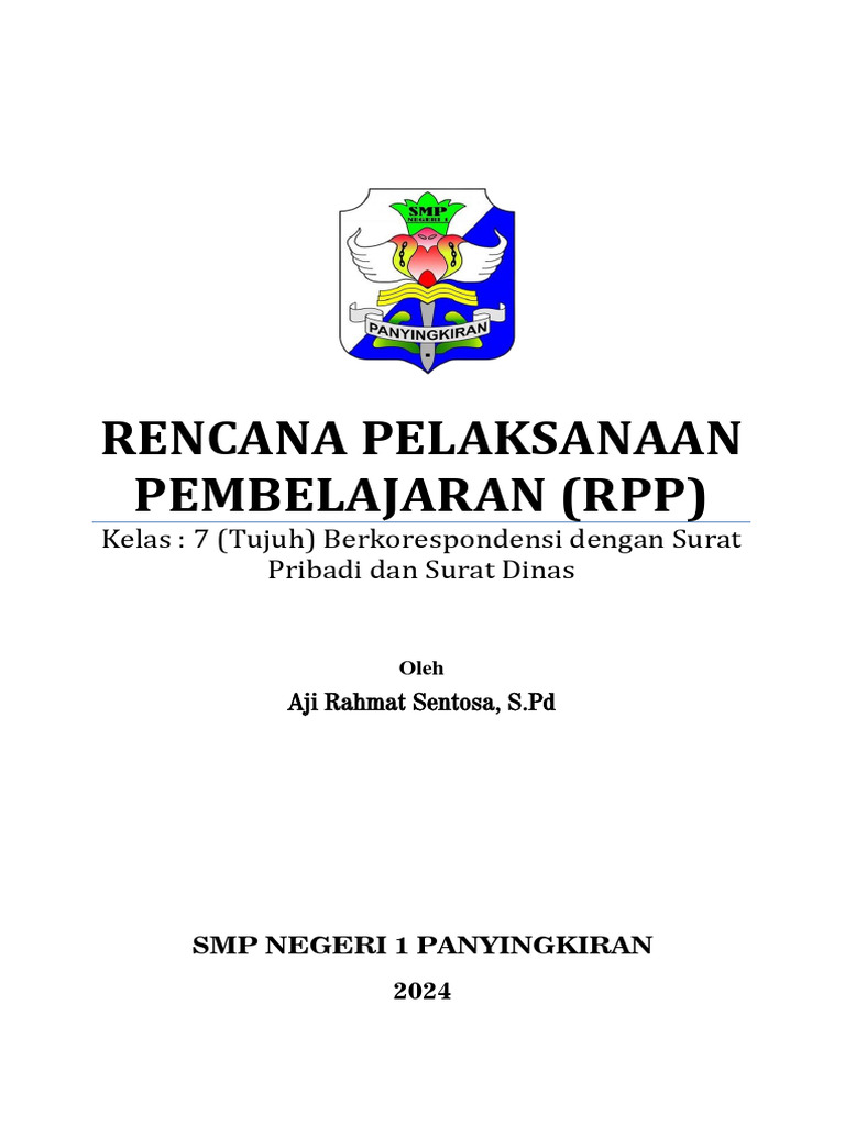 RPP Surat Pribadi Dan Dinas KD 313 | PDF | Karier & Perkembangan | Seni & Disiplin Bahasa