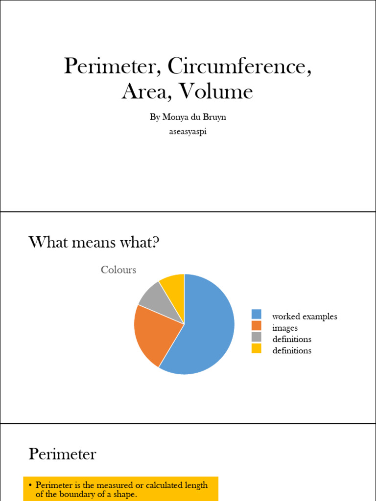 Perimeter, Area, Volume | PDF | Area | Volume
