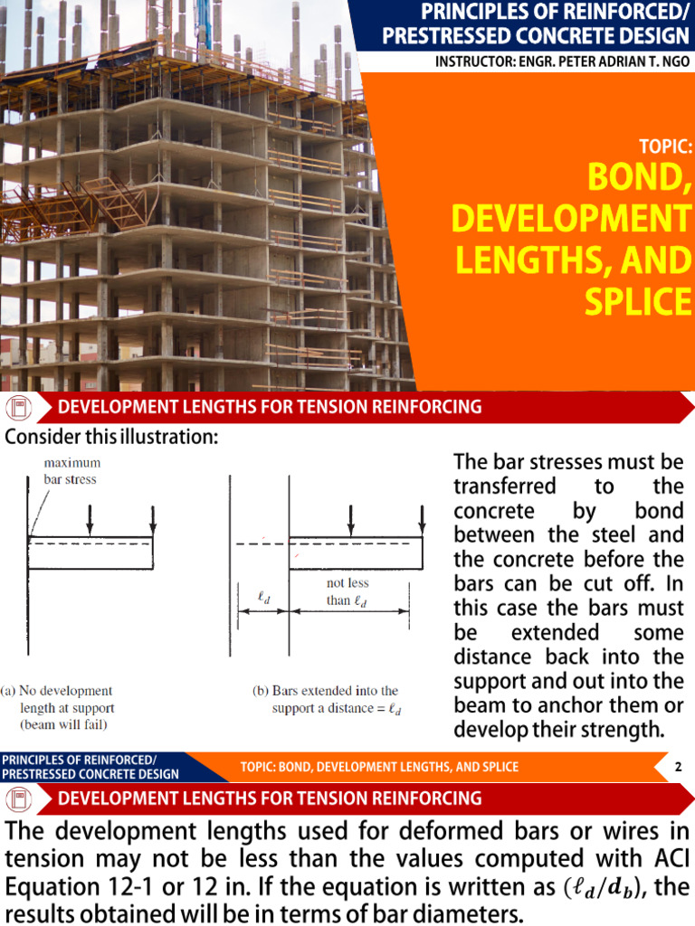 Topic 9 Bond Development Lengths and Splice | PDF | Teaching Methods ...