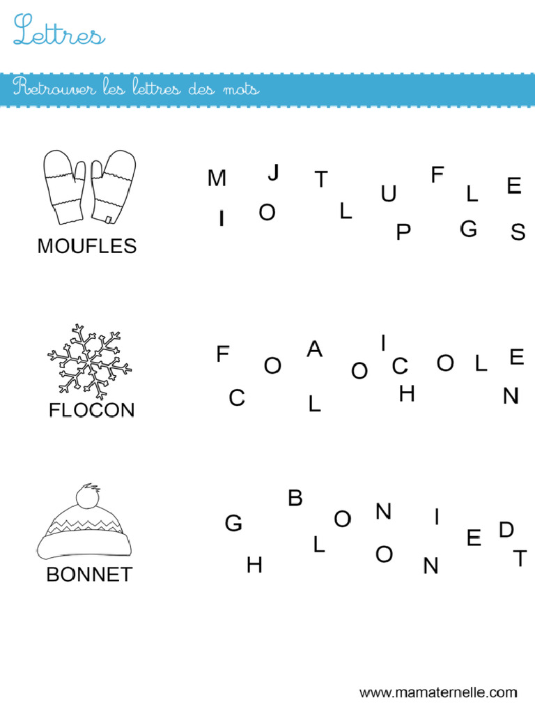 Lettres Retrouver Les Lettres Des Mots Hiver 731x1024 1 | PDF