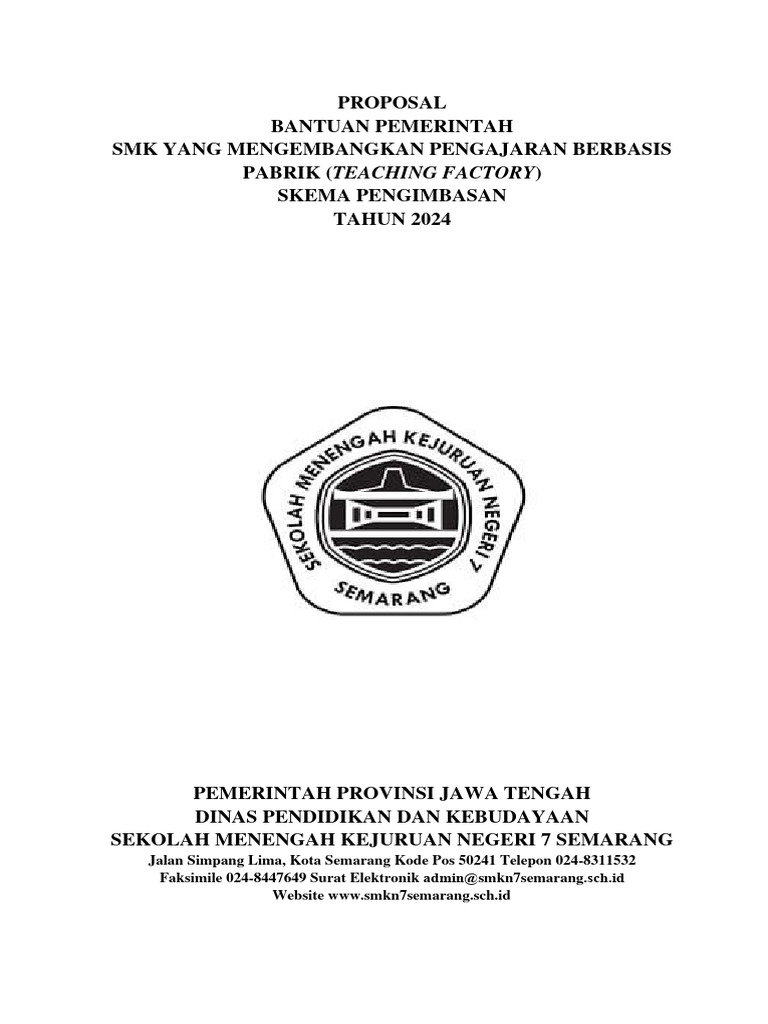 Proposal Tefa Pengimbasan SMK Negeri 7 Semarang | PDF | Karier & Perkembangan | Seni