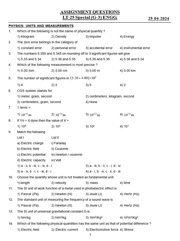 Units and Measurements | Download Free PDF | Pascal (Unit) | International System Of Units