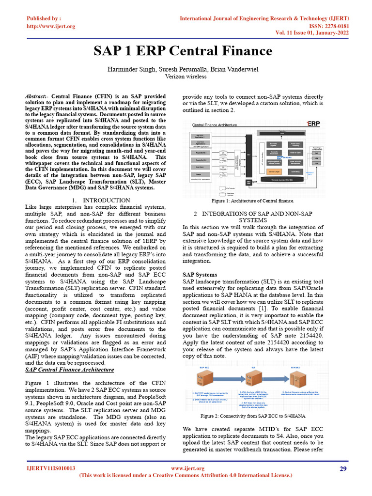 Sap Central Finance Key Design Decisions For Reporting Deployments Pdf Replication