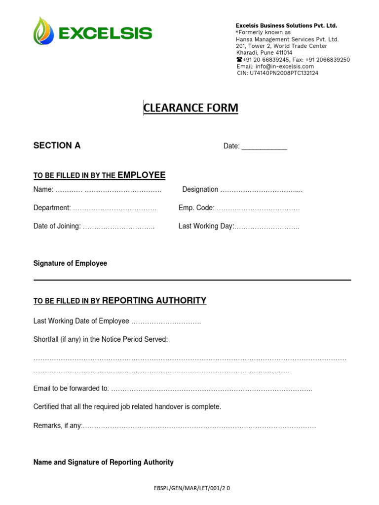Employee Clearance Form | PDF | Business
