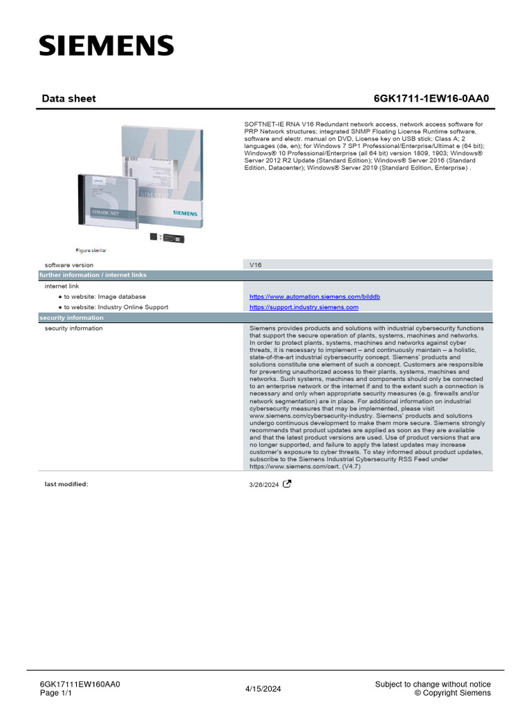 6GK17111EW160AA0 Datasheet en | PDF | Computer Security | Security