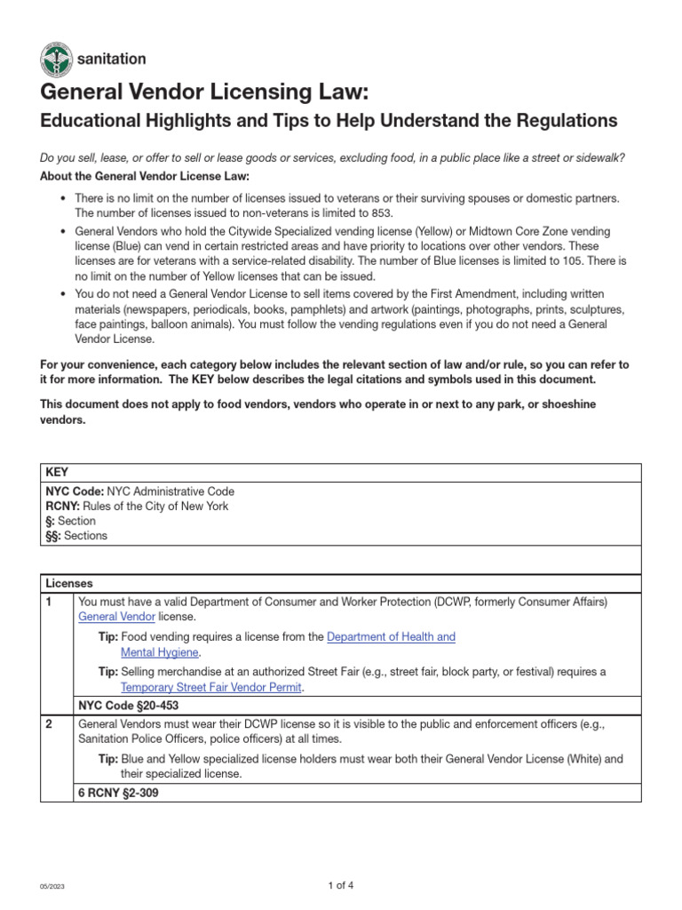 General Vendor Educational Highlights Tips | PDF | Receipt | New York City