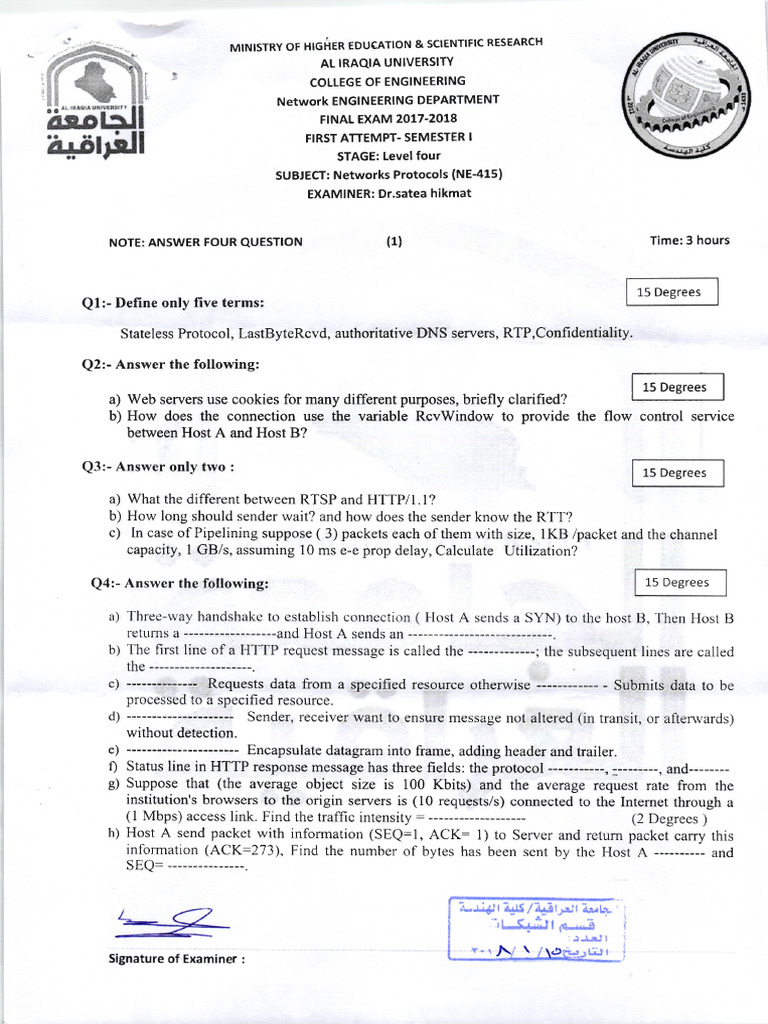 Final 2017-2018 | PDF | Http Cookie | Transmission Control Protocol
