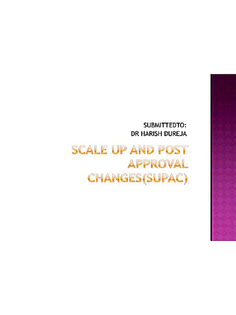 Supac guidelines project for Bpharm 8 sem | PDF Supac guidelines project for Bpharm 8 sem | PDF