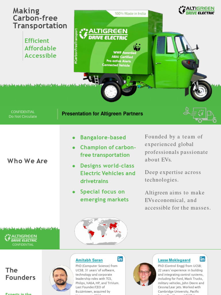 Altigreen Presentation | PDF | Vehicles | Electric Vehicle