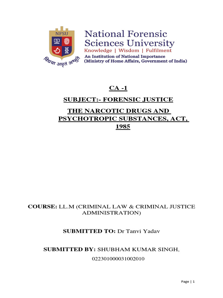 Ndps Forensic Justice Ca1 | Download Free PDF | Burden Of Proof (Law ... Ndps Forensic Justice Ca1 | Download Free PDF | Burden Of Proof (Law ...
