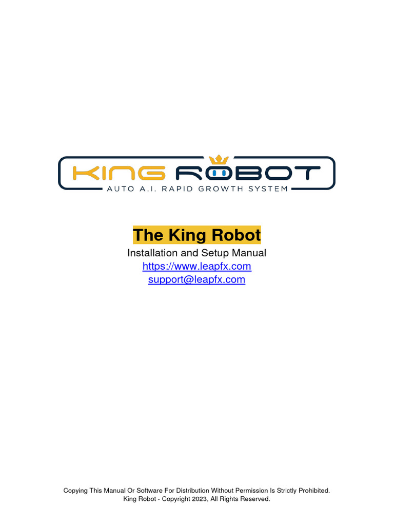 King Robot Manual | PDF | Futures Contract | Algorithmic Trading