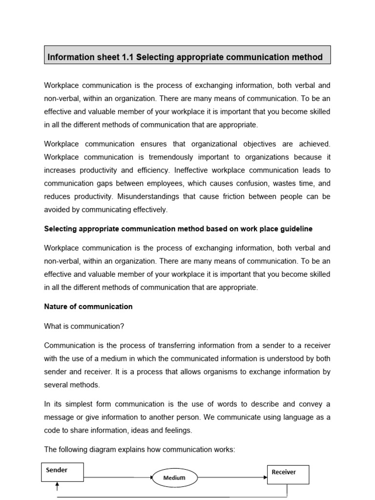 Workplace communication | PDF | Communication | Information