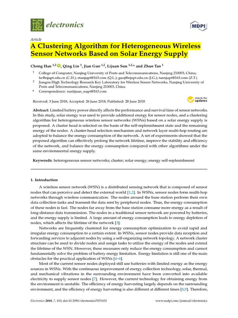 45 A Clustering Algorithm For Heterogeneous Wireless Sensor Networks Based On Solar