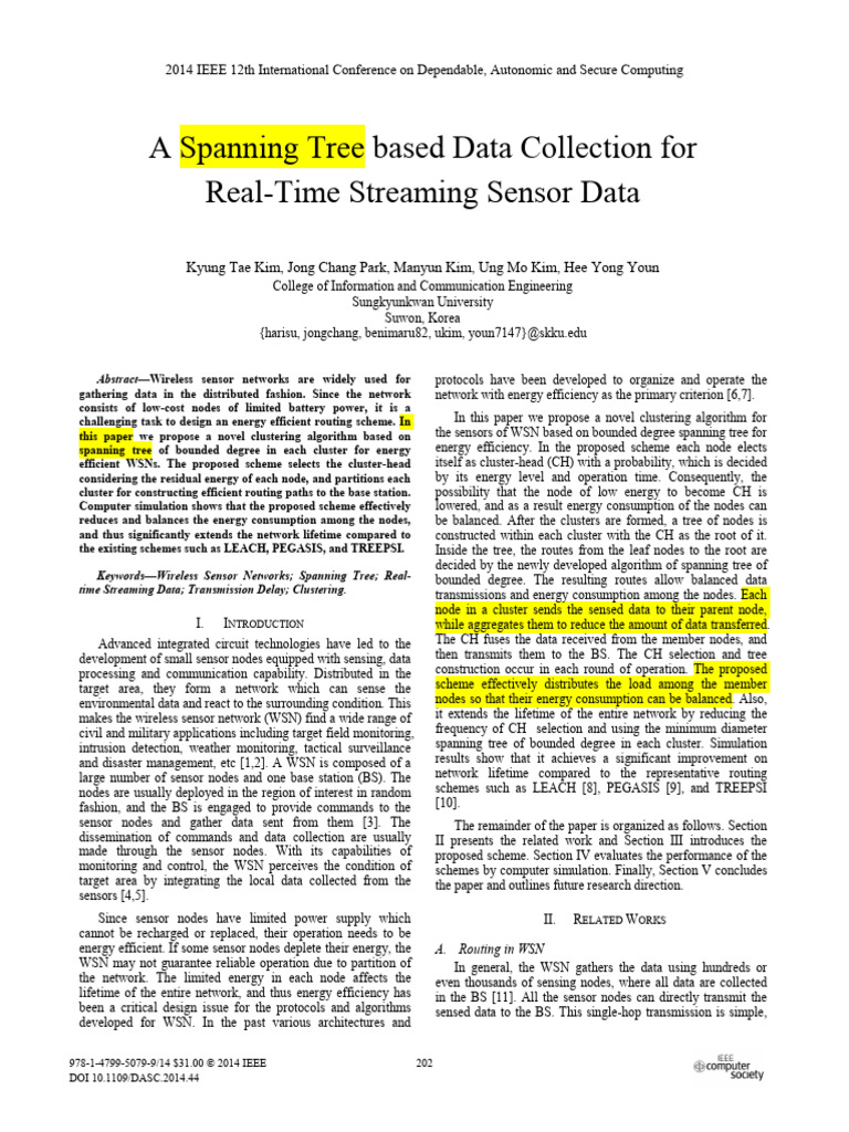 A Spanning Tree Based Data Collection For Real-Time Streaming Sensor ...