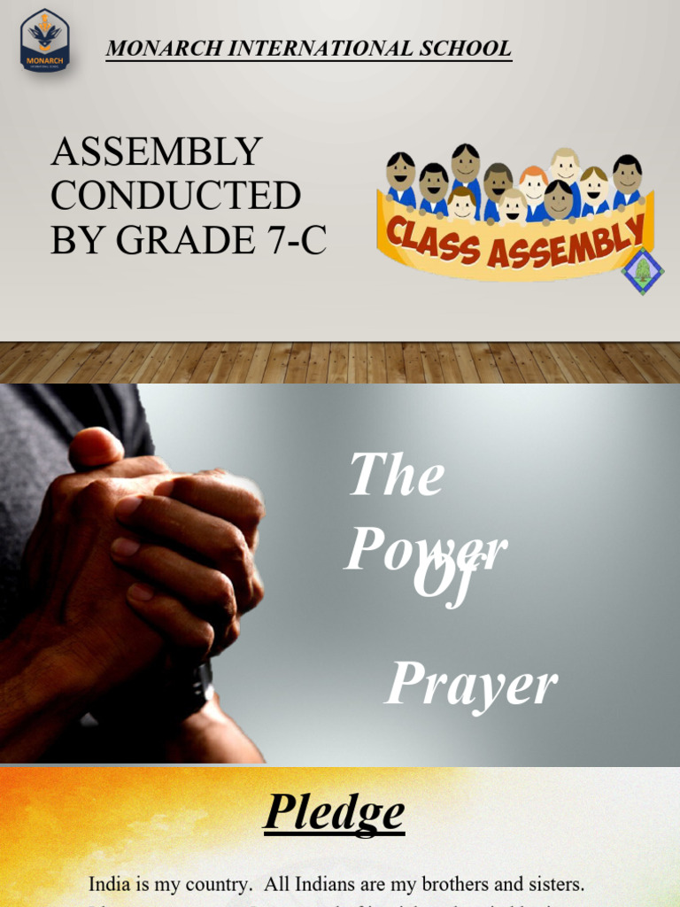 Grade 7-C Assembly: Power of Prayer | PDF
