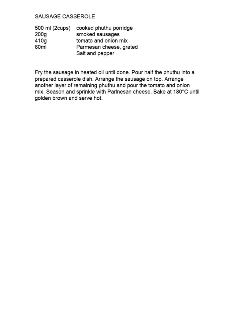 Resepte Boek | PDF | Sausage | Foods