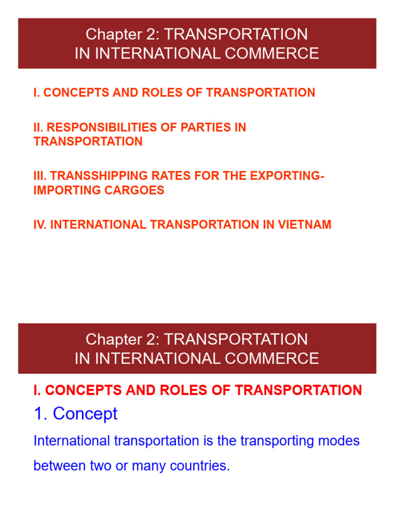 Chapter 2 - Transportation in Internaitonal Commerce | PDF | Cargo | Economies