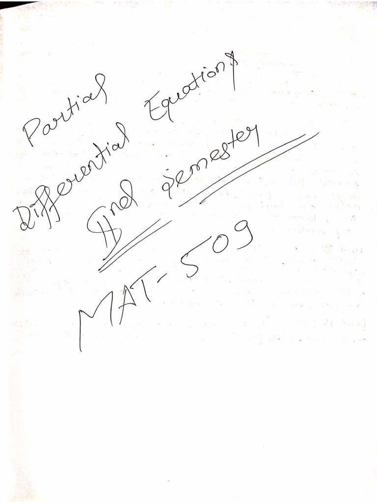 Partial Differential Equation - 1 | PDF Partial Differential Equation - 1 | PDF