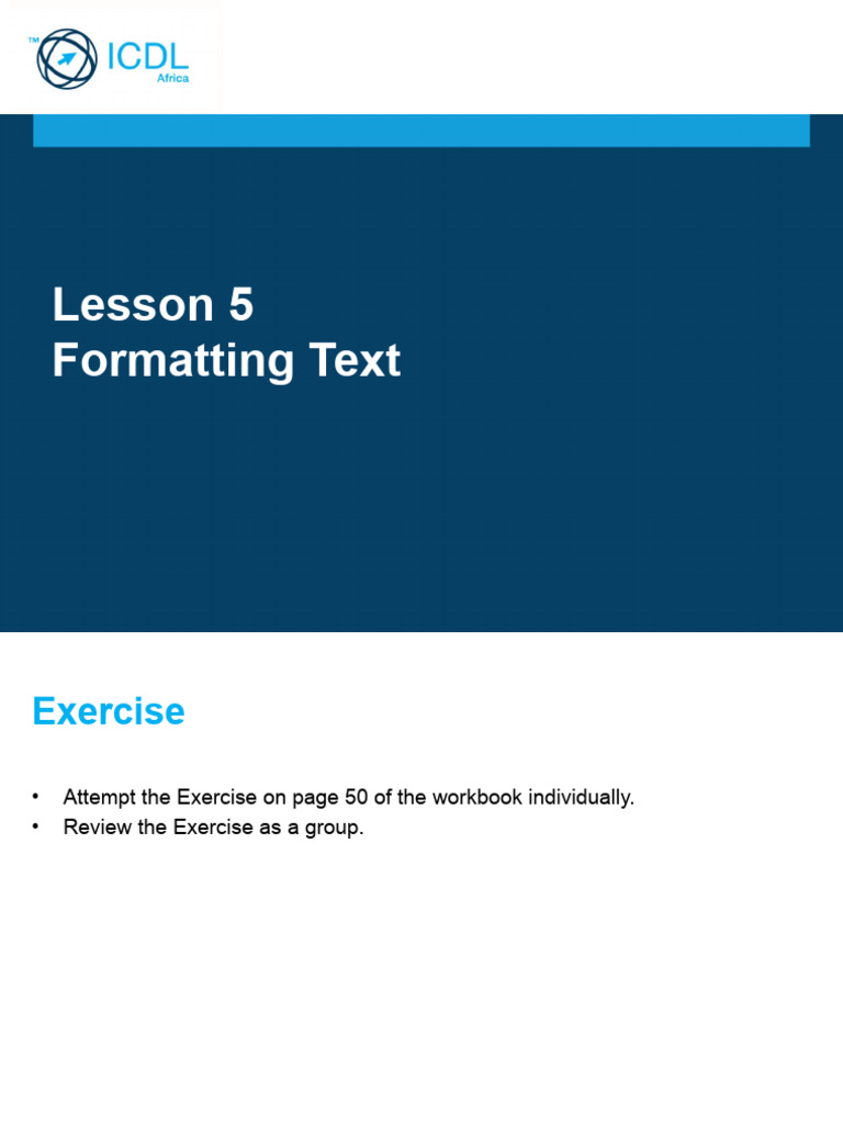 ECDL - ICDL - Lesson 5 | PDF | Writing | Graphic Design