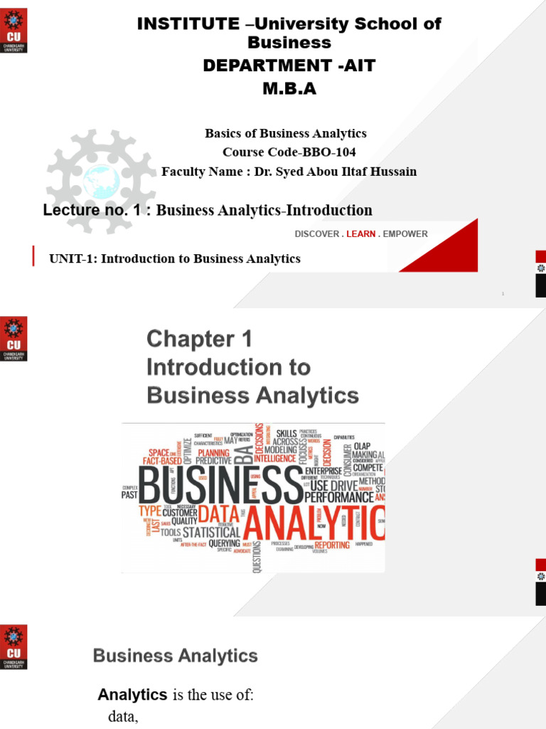 Lecture 1 | PDF | Analytics | Data